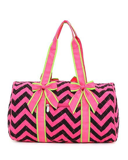 11/17 Monogrammed Chevron Quilted Large Duffle / Overnight / Weekend ...